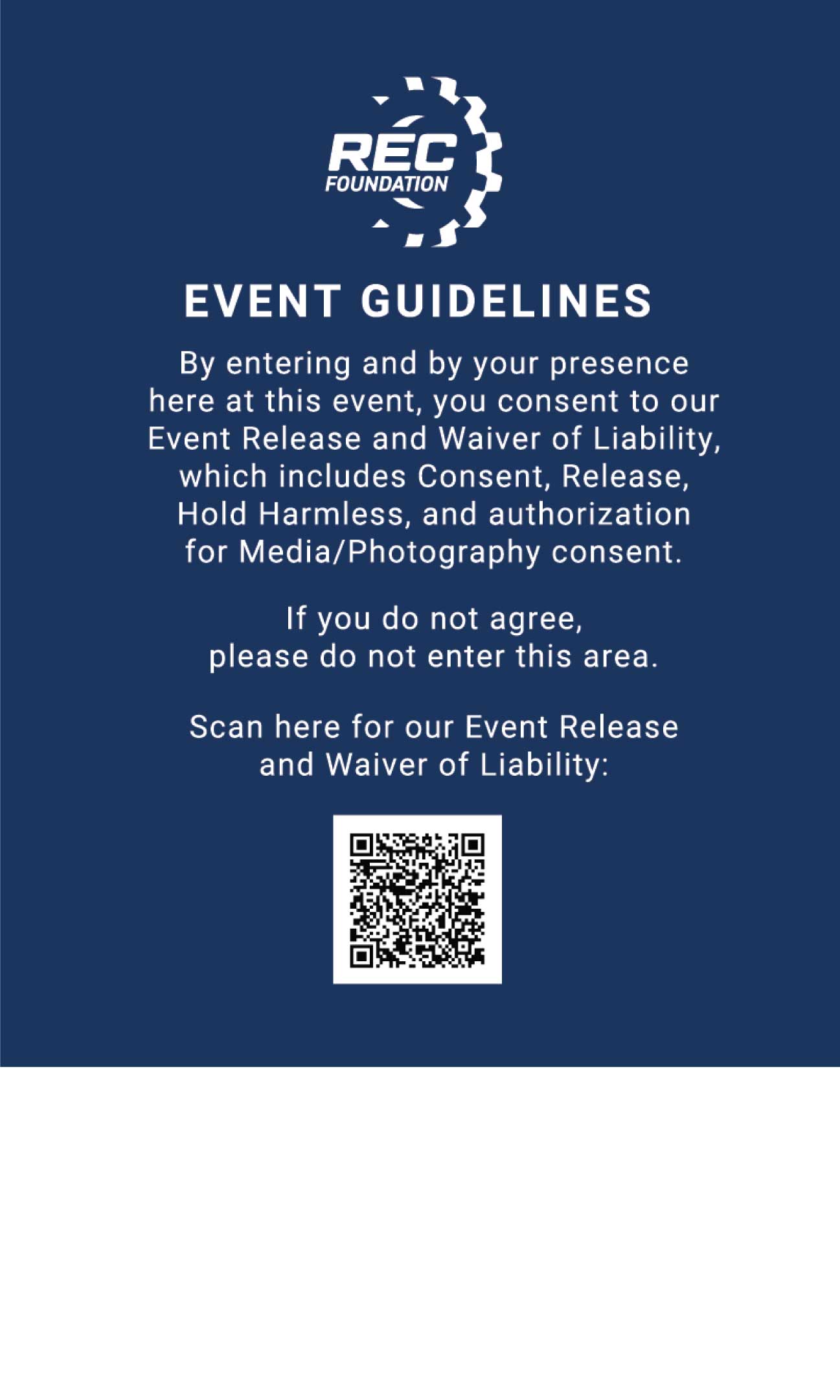 REC Foundation Event Guidelines Stand Insert (Grant) – USA Image